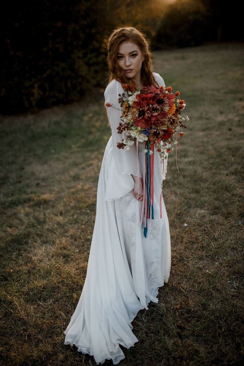 Cotton Simple Boho Wedding Dress Wedding Dress With Bell | Etsy