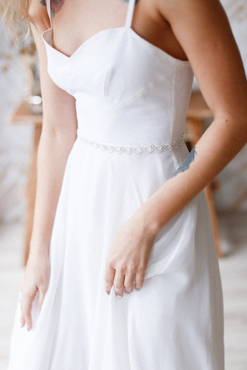 Simple Wedding Dress Linen Bridal Gown Minimalist Wedding - Etsy