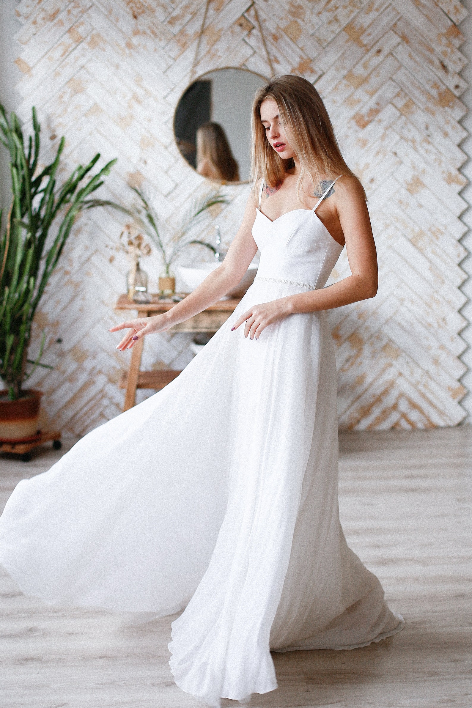 Simple Wedding Dress Linen Bridal Gown Minimalist Wedding | Etsy