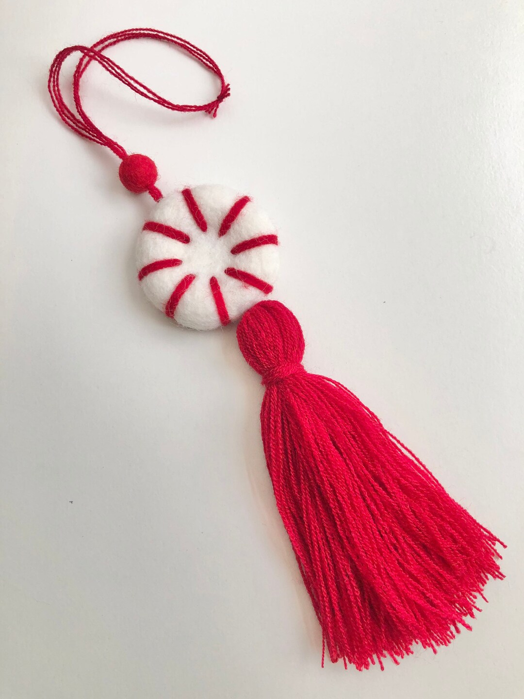 Felt Peppermint Tassel Door Hanger Ornament - Etsy