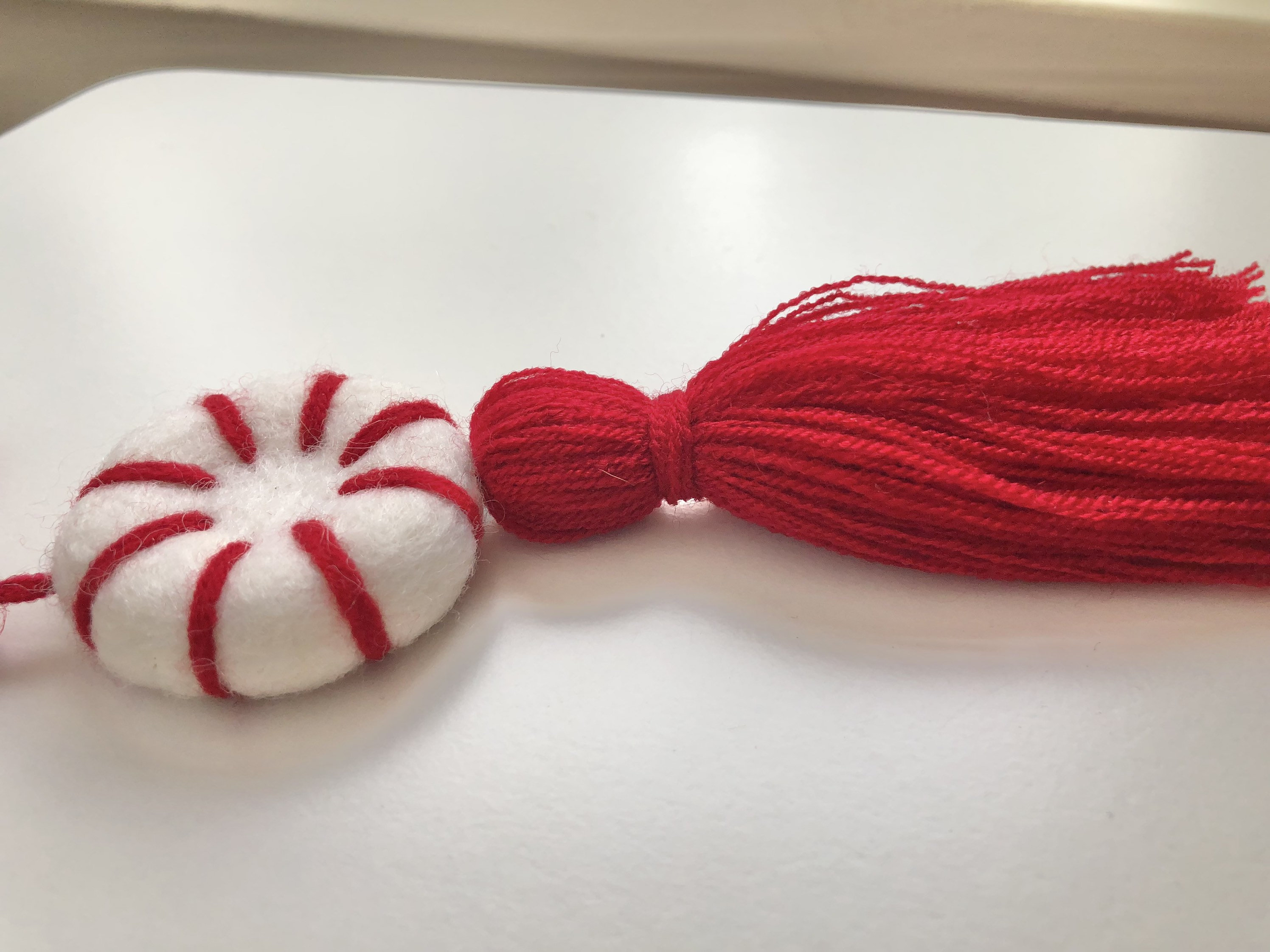 Felt Peppermint Tassel Door Hanger Ornament - Etsy