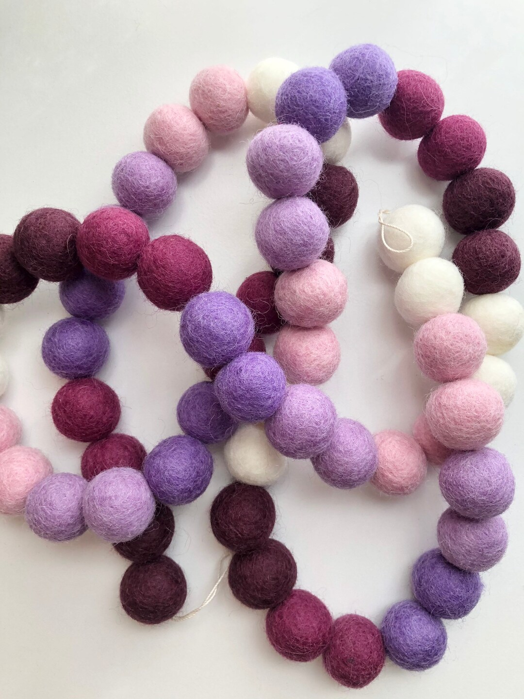 Wool Felt Ball Purple Ombré Fireplace Mantle Garland Wall Swag - Etsy