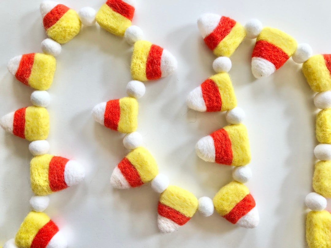 Felt Halloween Candy Corn Fireplace Mantle Garland - Etsy