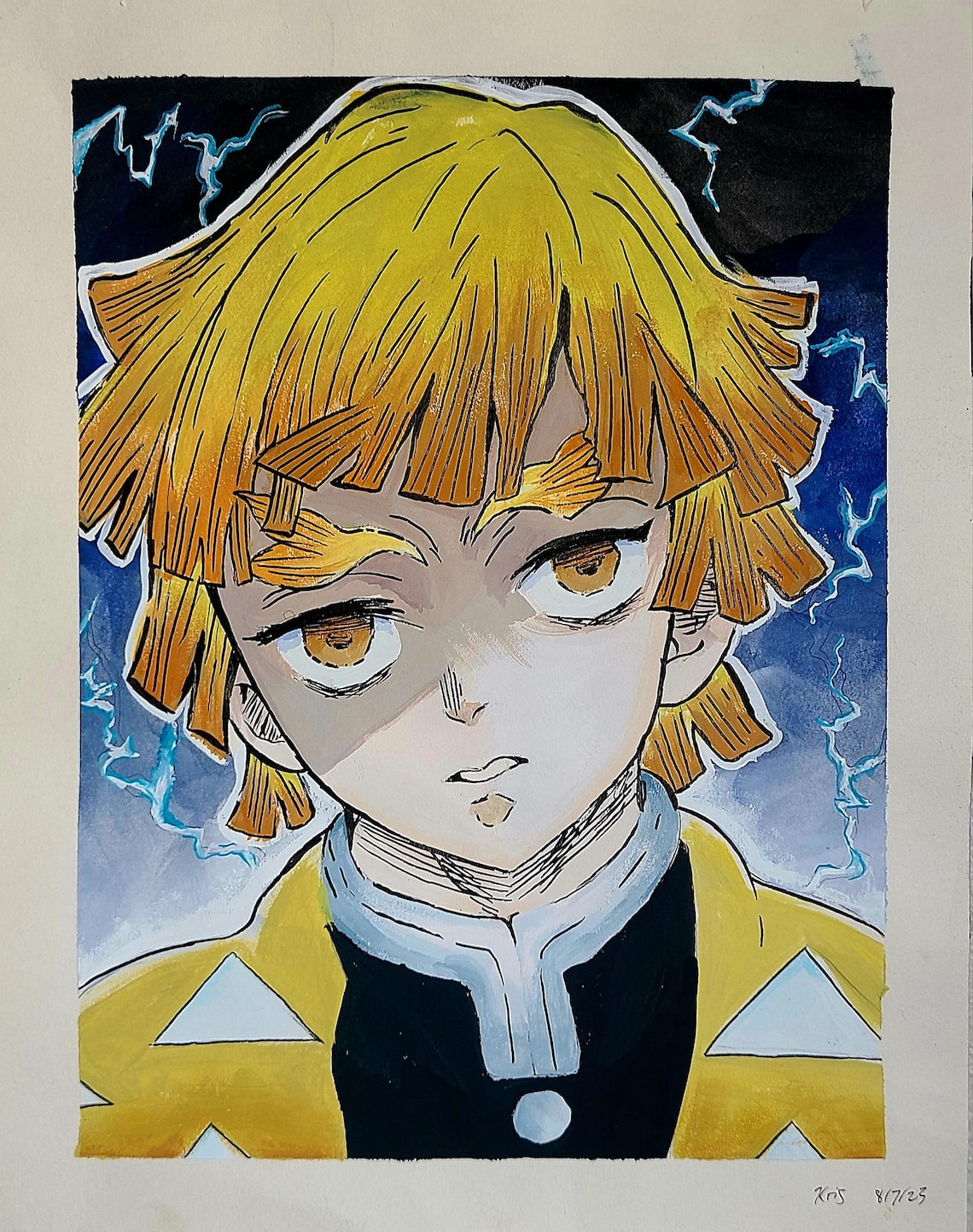 Zenitsu Colorized Manga Panel - Etsy