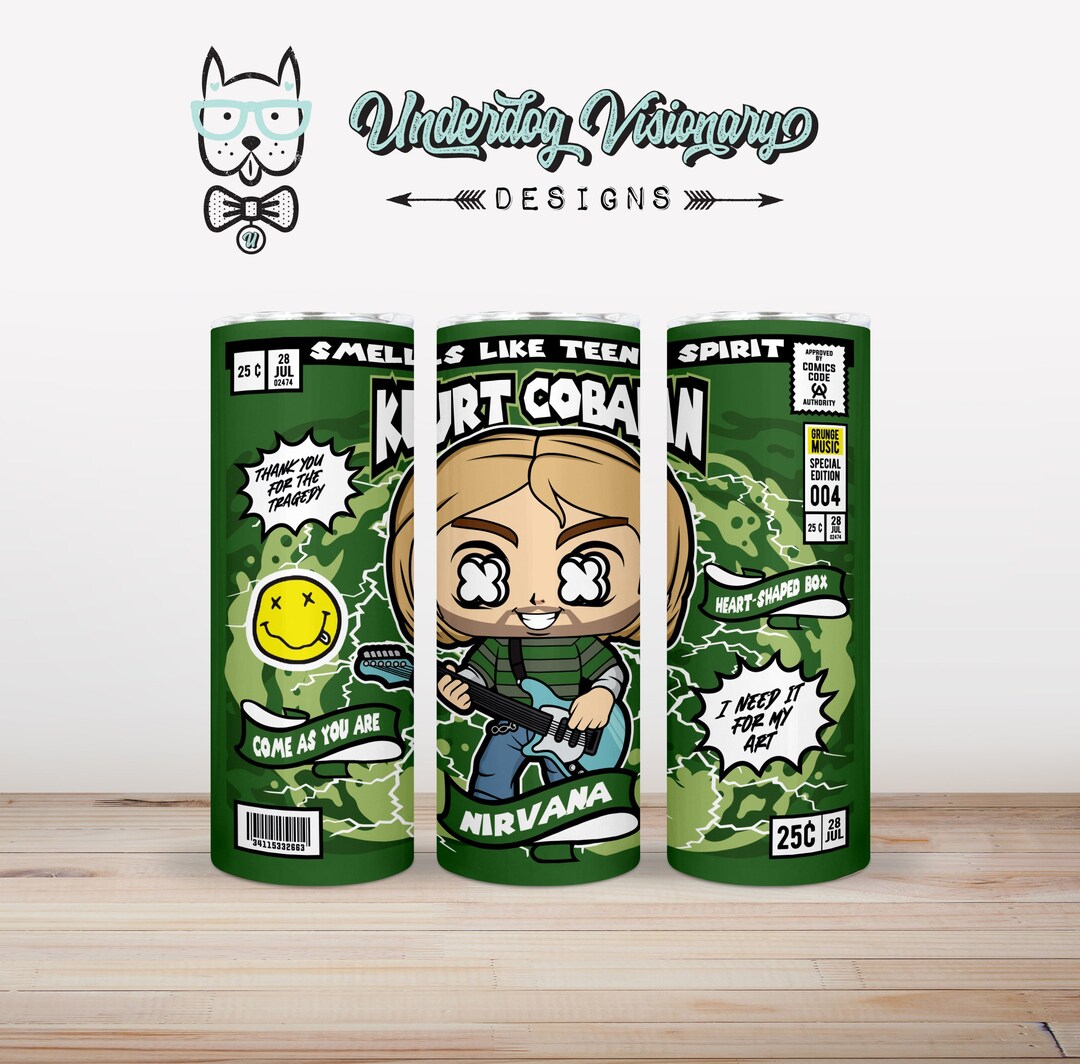 Kurt Cobain Nirvana Inspired Custom 20 Oz Stainless Steel Tumbler With ...