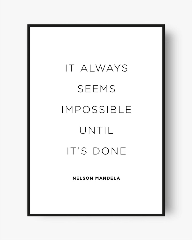 Nelson Mandela Quote Print: Inspirational Typography Art (digital ...