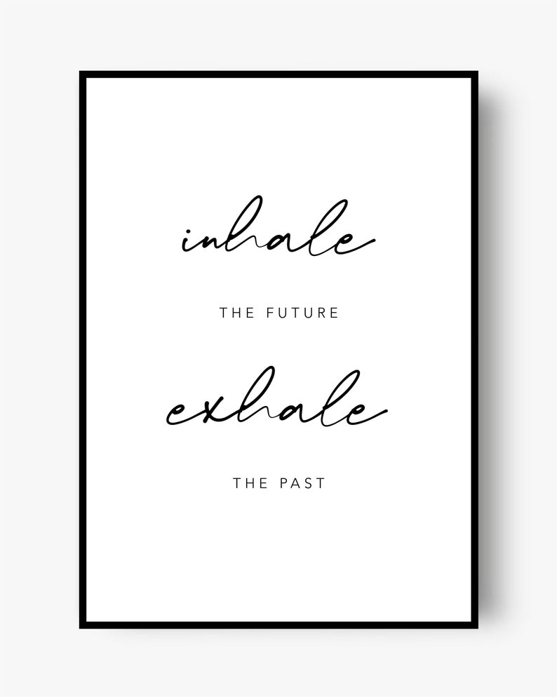 Inhale Exhale Print: Scandi Typography Wall Art Poster (digital ...