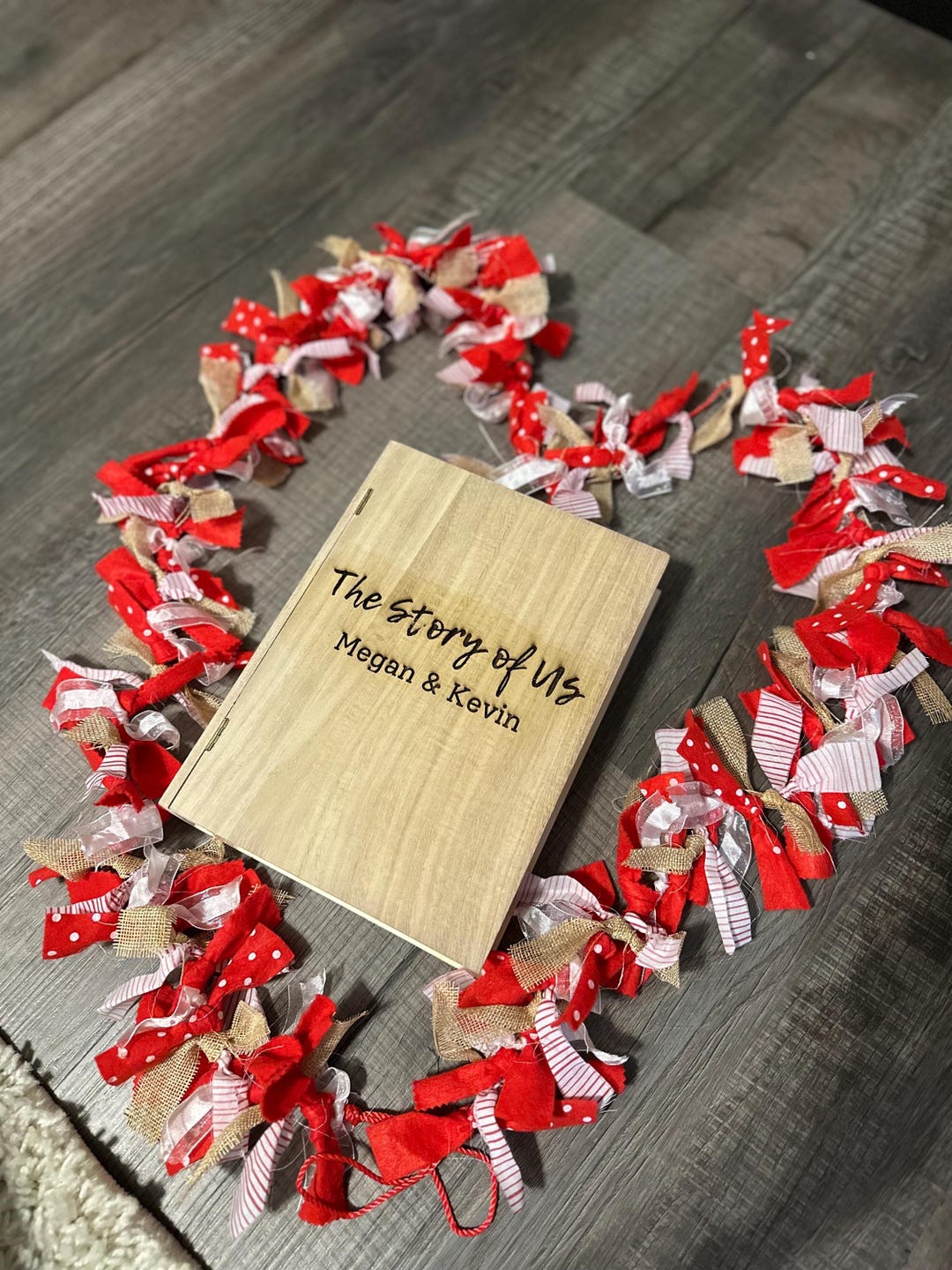 Engraved Wooden Book Memory Box Story of Us | Valentine's Day Gift ...