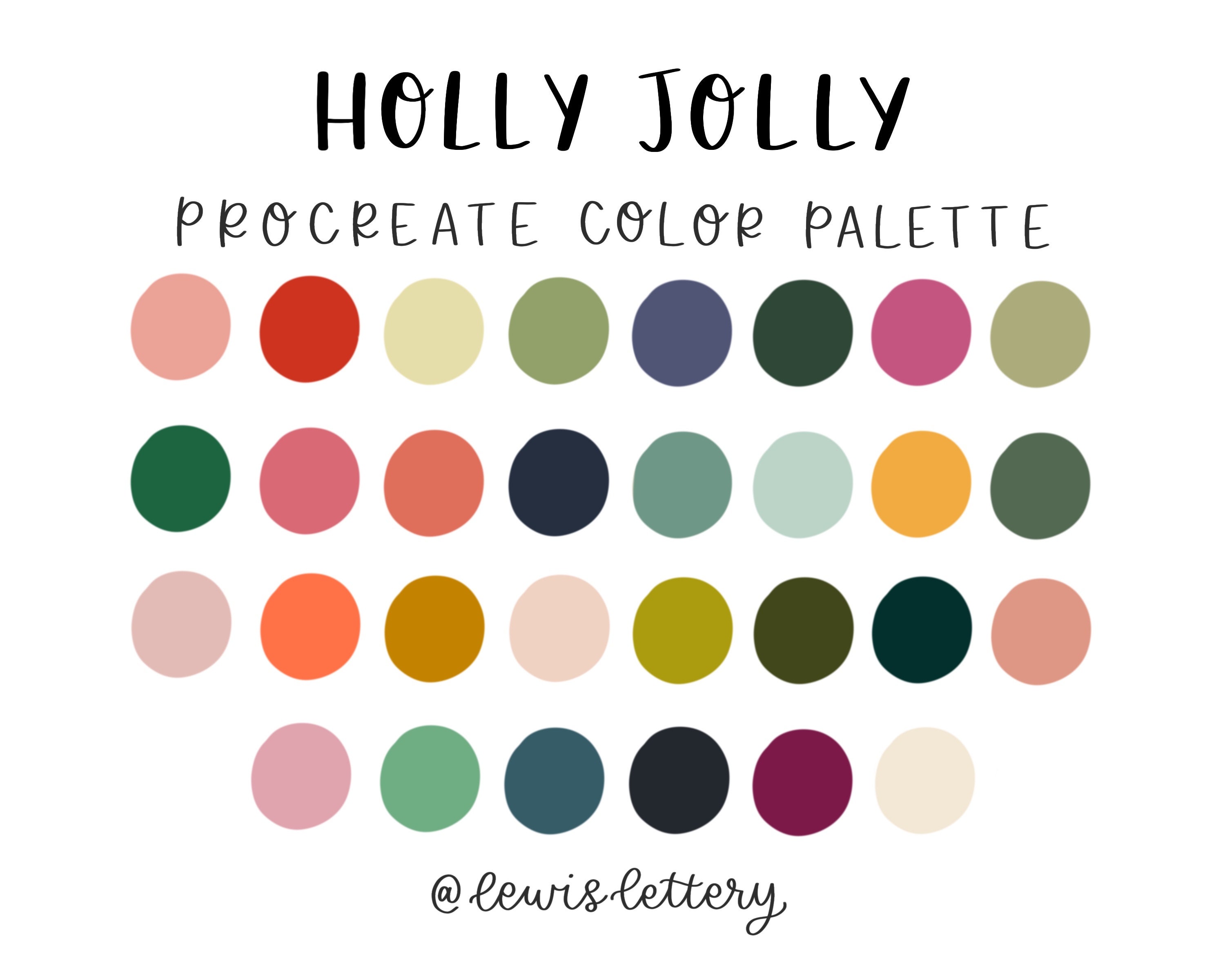 Holly Jolly Color Palette for PROCREATE 30 Color Swatches - Etsy Canada