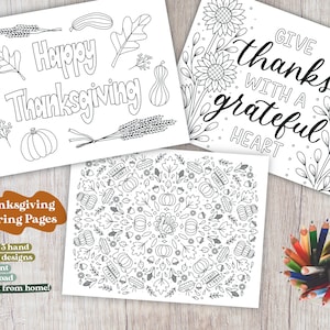 THANKSGIVING Coloring Pages Part 2 | Printable Coloring Sheets | Set of ...