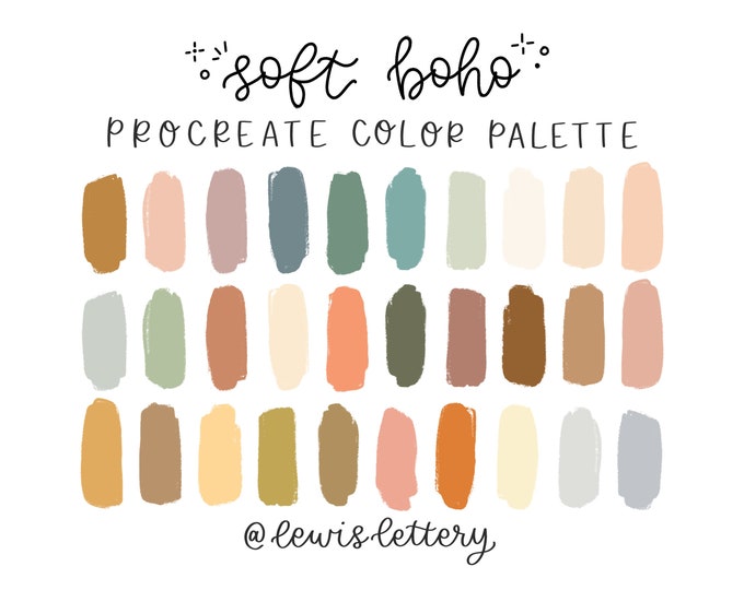 Jewel Tones Color Palette for PROCREATE | 30 Color Swatches, iPad ...