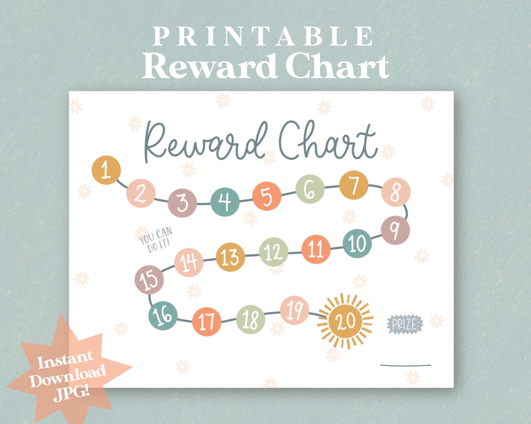 Printable Reward Chart | Kids Sticker Chart, Prize Chart, Reward System ...