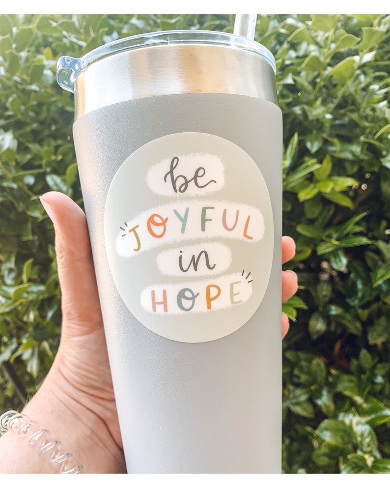 Vinyl Sticker - Joyful in Hope | Bible Sticker, Laptop Sticker, Car ...