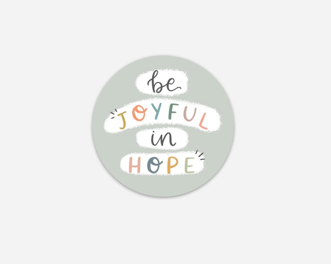 Vinyl Sticker - Joyful in Hope | Bible Sticker, Laptop Sticker, Car ...