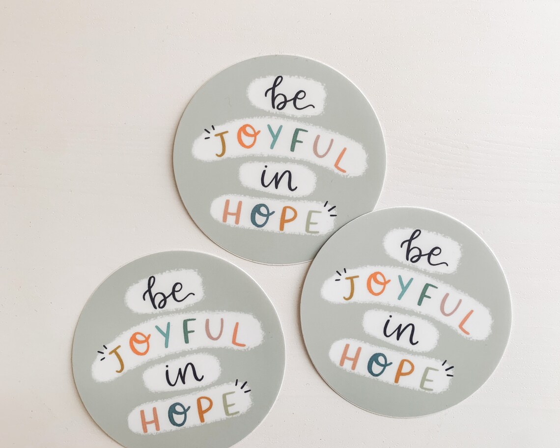 Vinyl Sticker - Joyful in Hope | Bible Sticker, Laptop Sticker, Car ...
