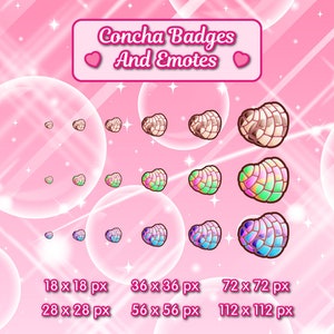 Concha Sub Badges and Emotes - 3 Extra Conchas | Pan Dulce | for Twitch ...