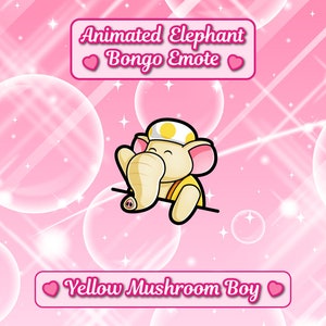 Animated Elephant Yellow Mushroom Boy Bongo Emote for Twitch Streams ...