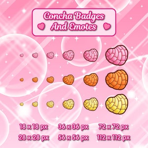 Concha Sub Badges and Emotes - 3 Extra Conchas | Pan Dulce | for Twitch ...
