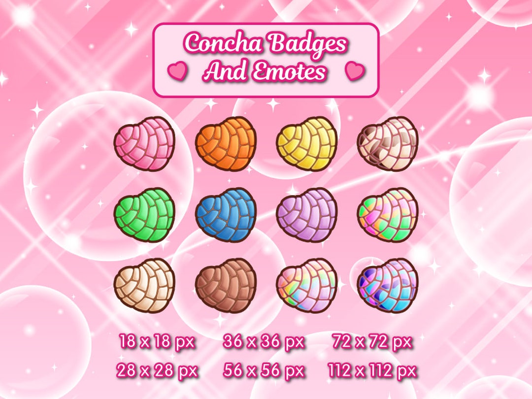 Concha Sub Badges and Emotes - 3 Extra Conchas | Pan Dulce | for Twitch ...
