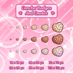 Concha Sub Badges and Emotes Pan Dulce for Twitch Streams and Discord ...