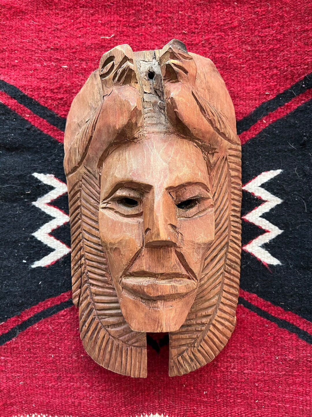 Antique Mayan Handmade Wood Carved Primitive Tribal Mask - Etsy