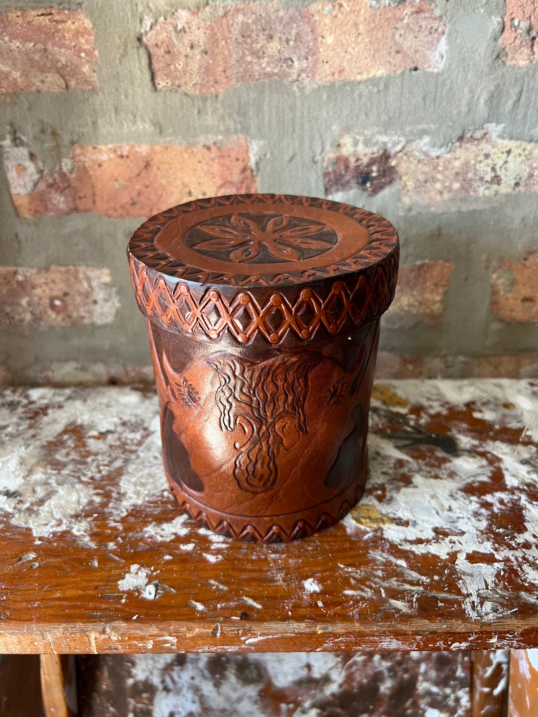 Vintage Leather Dice Game Cup - Etsy
