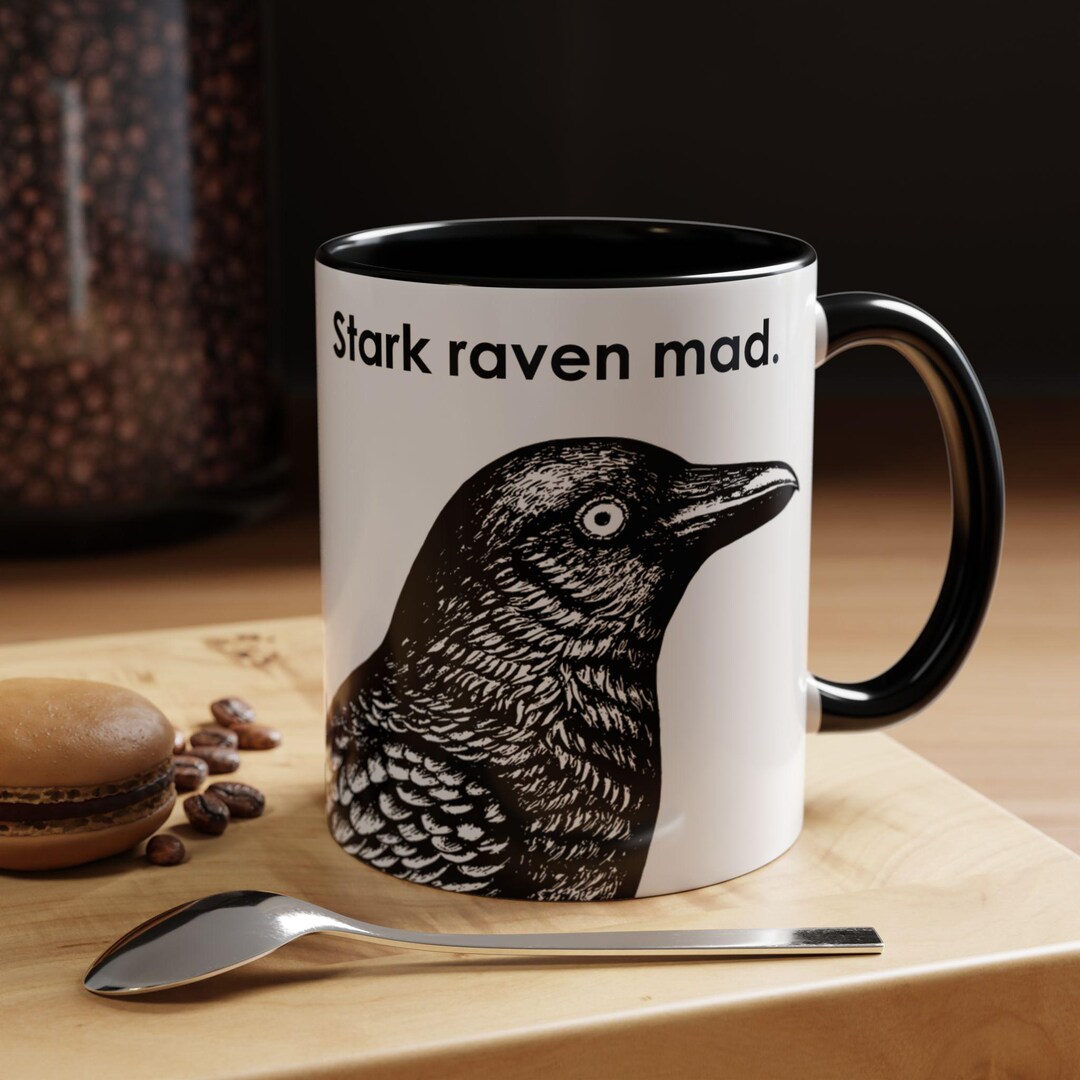 Stark Raven Mad Mug - Vintage Raven Art Coffee Cup, Gothic Gift for ...