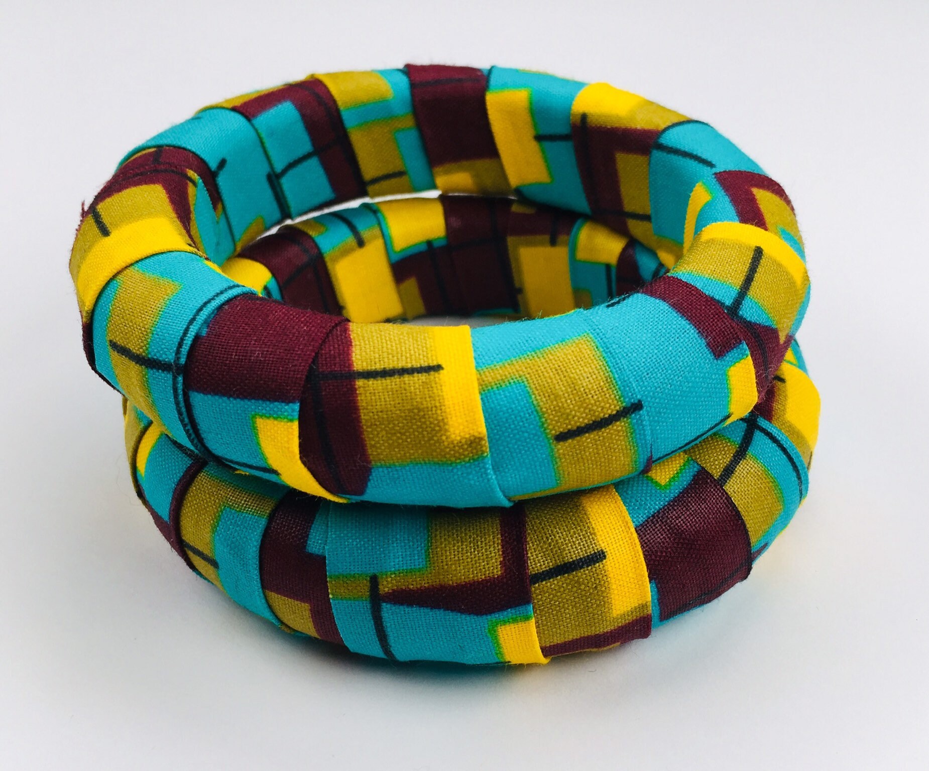 Handmade African Fabric Bangles, Ankara Fabric Bracelets for Women - Etsy