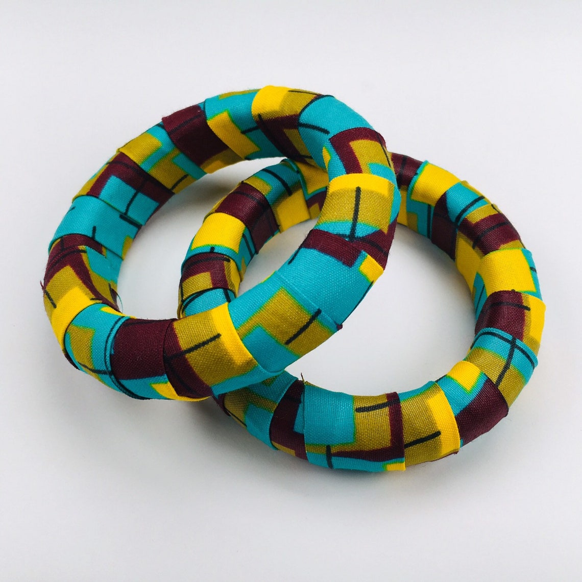 Handmade African Fabric Bangles, Ankara Fabric Bracelets for Women - Etsy