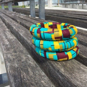 Handmade African Fabric Bangles, Ankara Fabric Bracelets for Women - Etsy