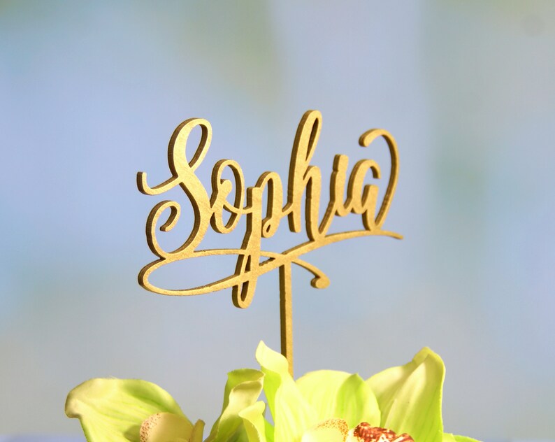 NOMBRE Pastel de pastel Topper de cumpleaños personalizado - Etsy España