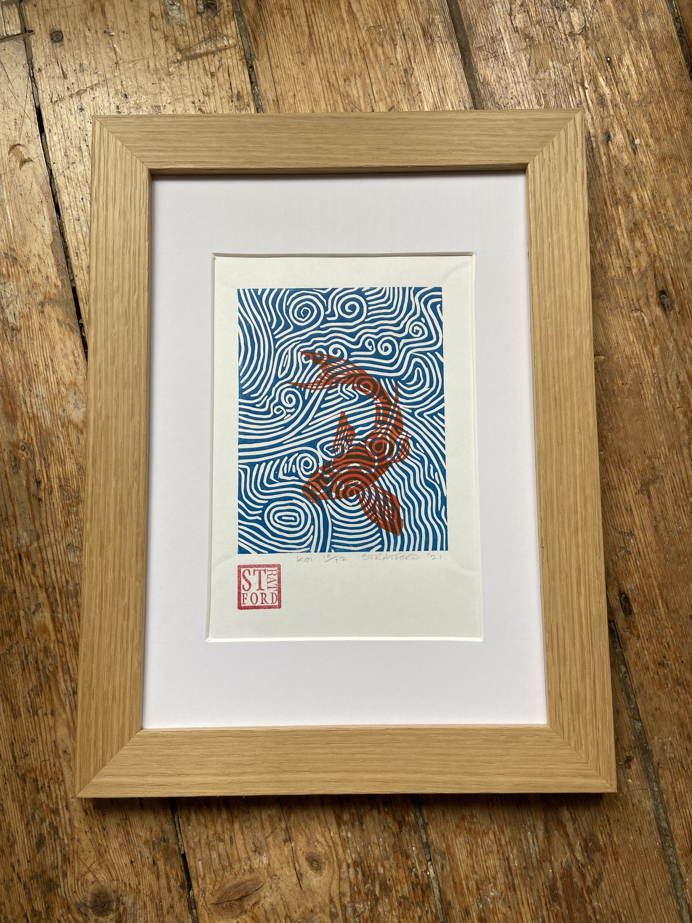Koi Pool Lino Print by Andrew Stratford - Etsy