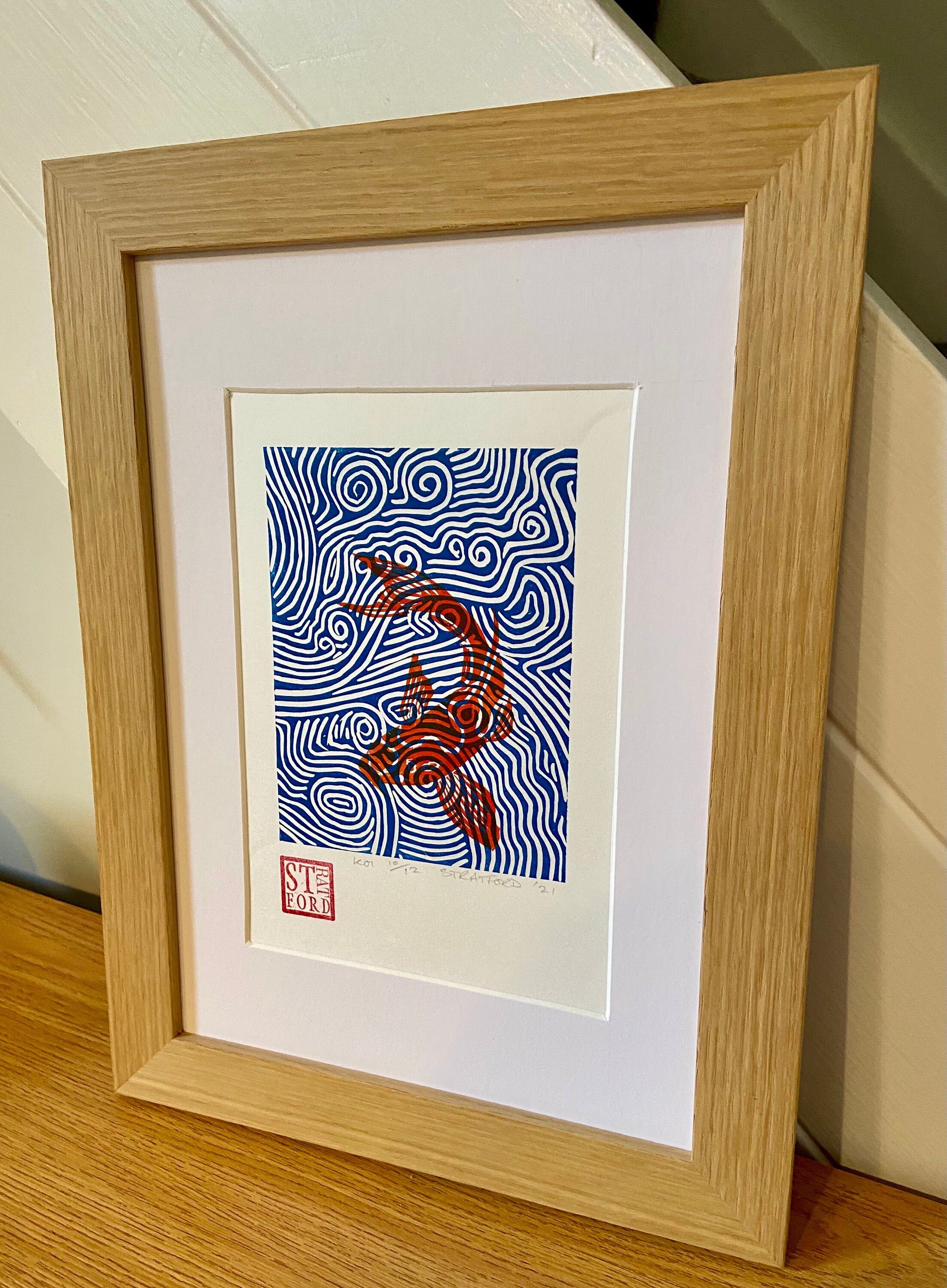 Koi Pool Lino Print by Andrew Stratford - Etsy