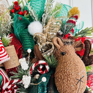 Christmas Moose Wreath, Moose Christmas Wreath, Moose Sled Wreath ...