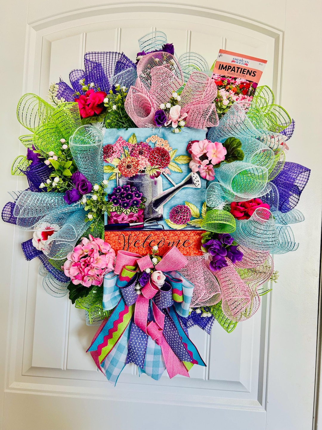 Spring Floral Wreath, Spring Garden Wreath, Spring Zinnia Wreath ...