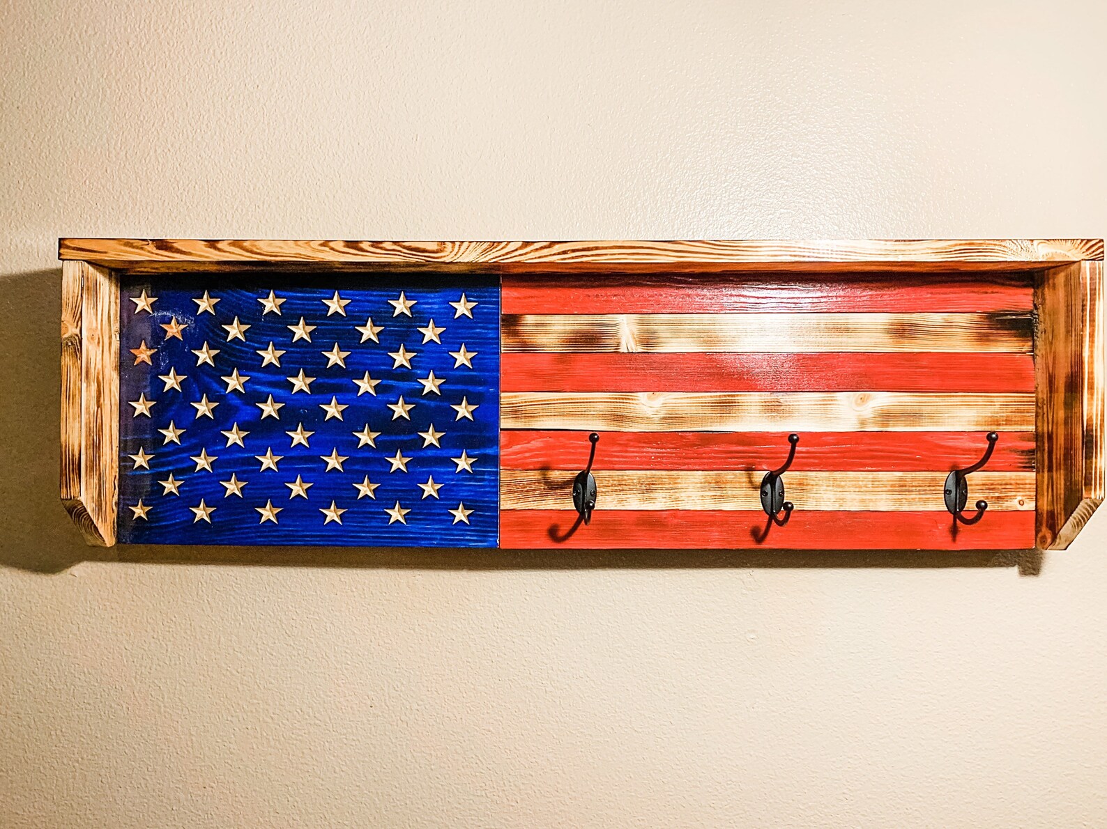 American Flag Coat Rack, Wood American Flag, Patriotic Coat Rack - Etsy