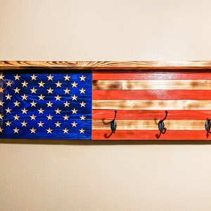 American Flag Coat Rack, Wood American Flag, Patriotic Coat Rack - Etsy