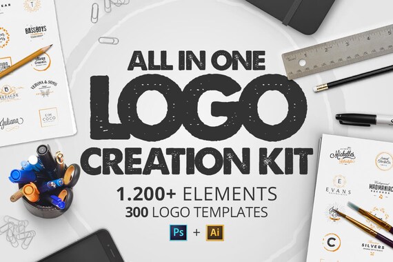 Logo Design Kit All in One Logo Creation Kit for Illustrator | Etsy