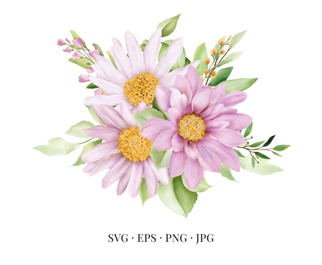 Summer Flowers - Bouquet Floral Floristic Watercolor - Svg Eps Png Jpg ...