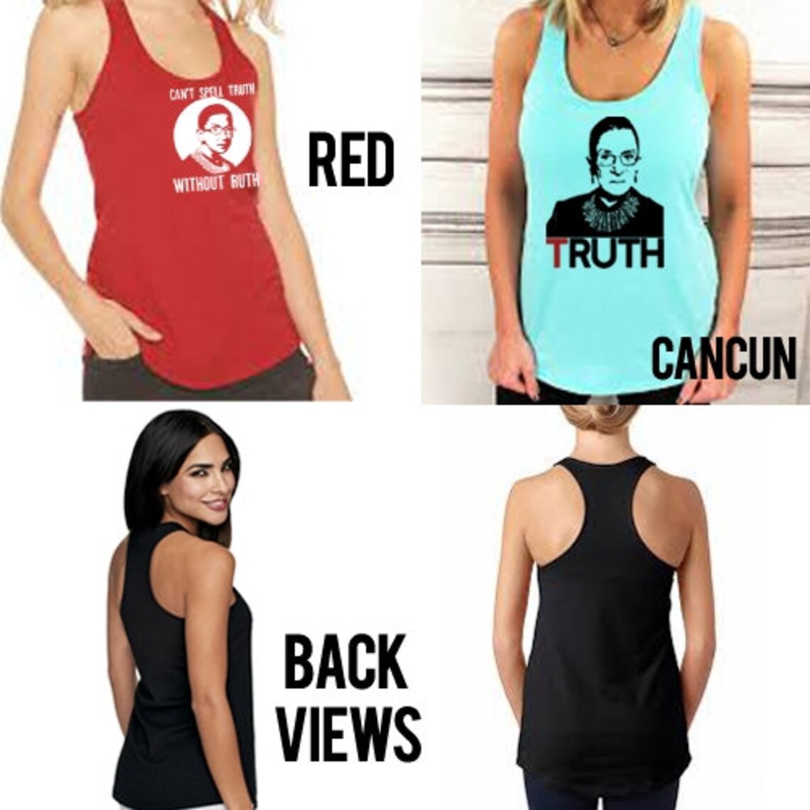 You Can't Spell Truth Without RUTH RBG Bader Ginsburg Tank - Etsy