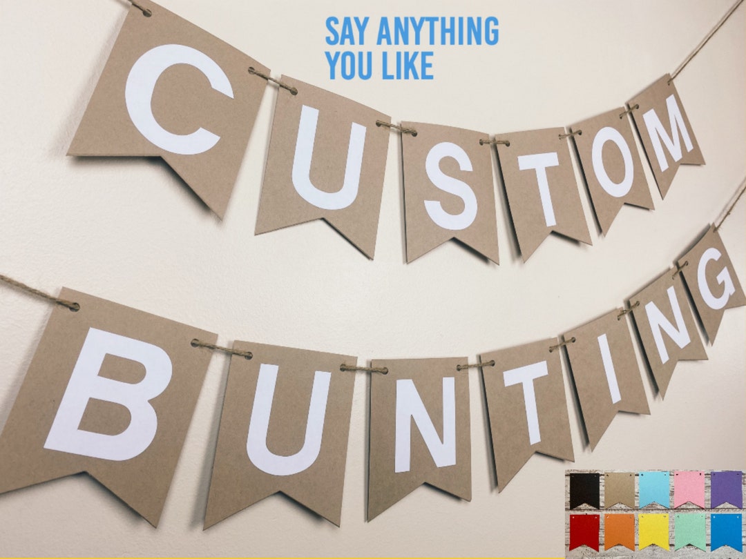 PERSONALISED CUSTOM BUNTING Handmade Bunting Customised Party Banners ...