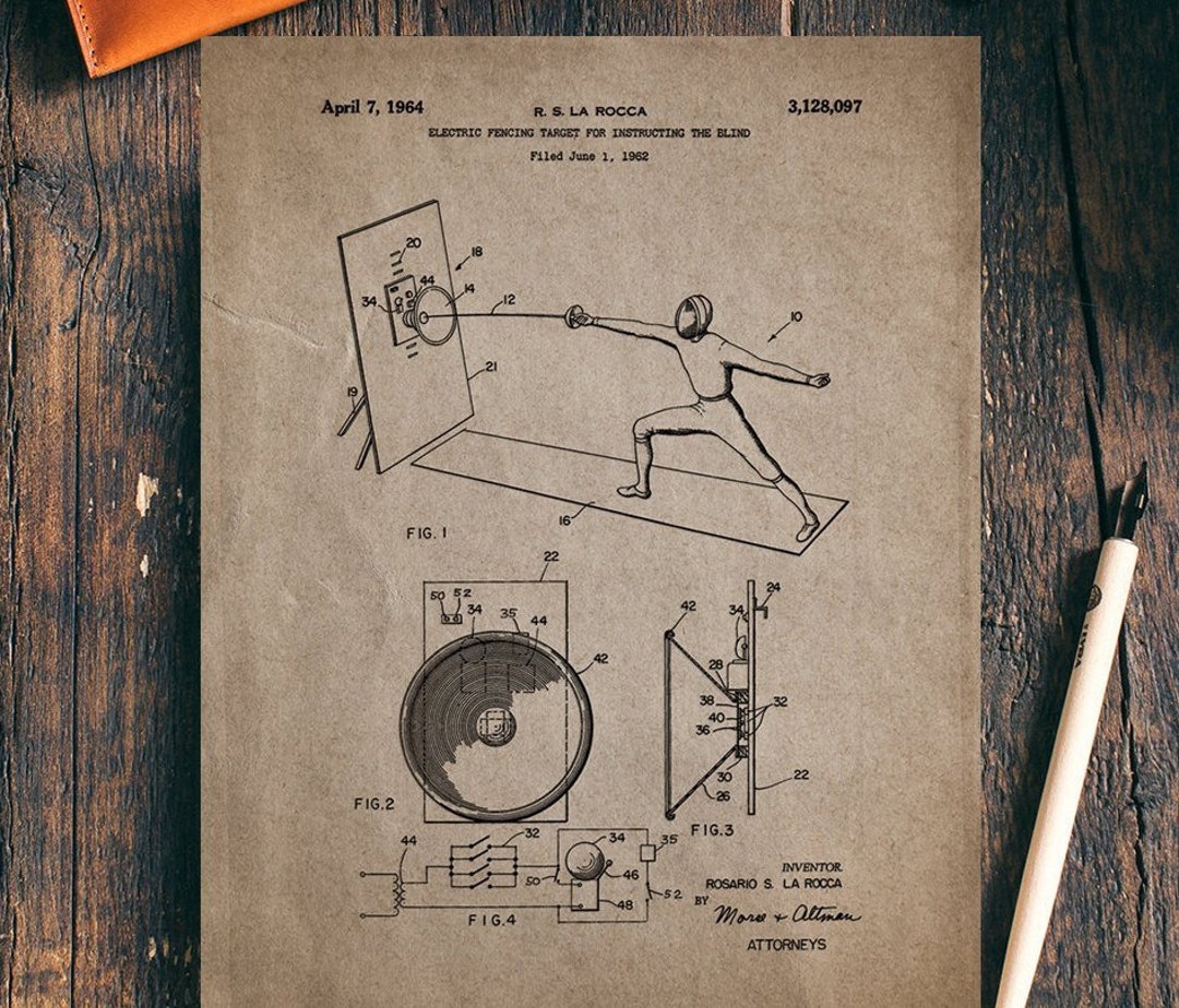 Fencing Target Patent Print1964fencing Practice Poster - Etsy