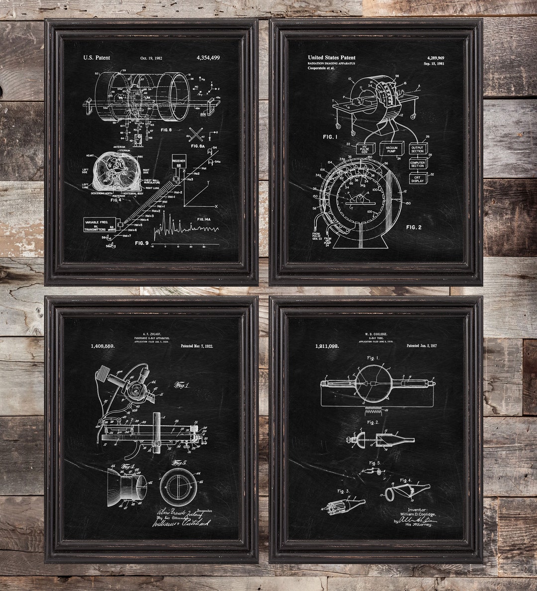 Vintage Medical Equipment Patent Print Set of 4,mri Machine,ct Scanner ...