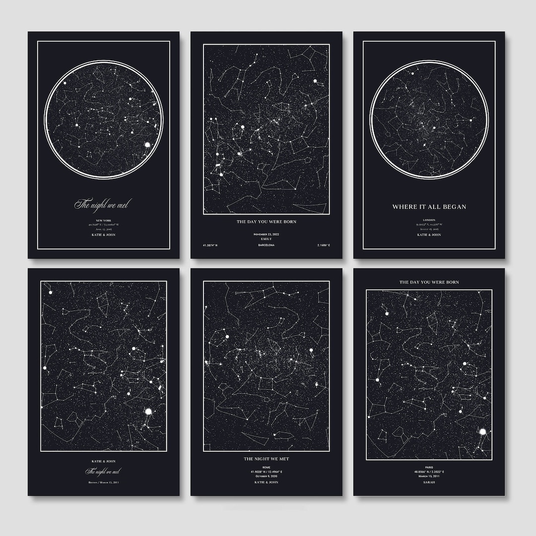 Personalized Star Map Print,custom Map Print,night Sky Map ...