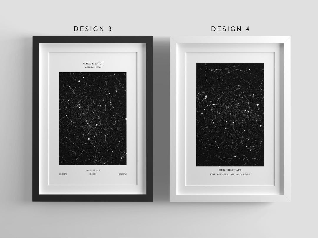 DIGITAL Star Map Print,star Map by Date,star Map Poster,star ...