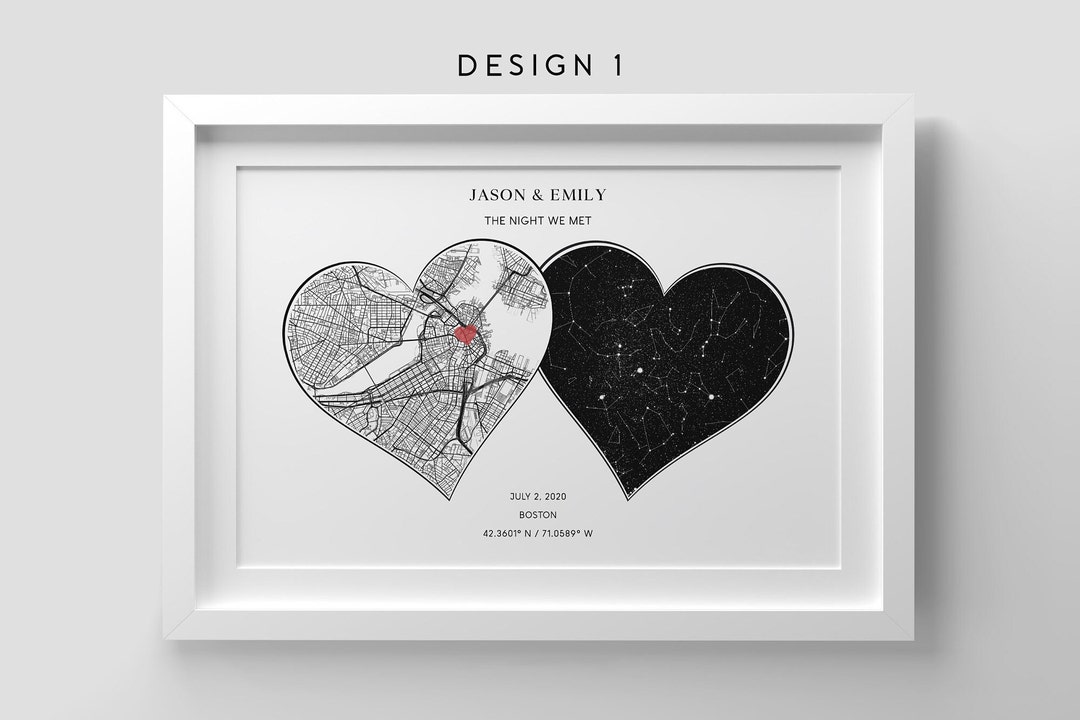 Anniversary Map Gift,where It All Began,custom Star Map,custom Map ...