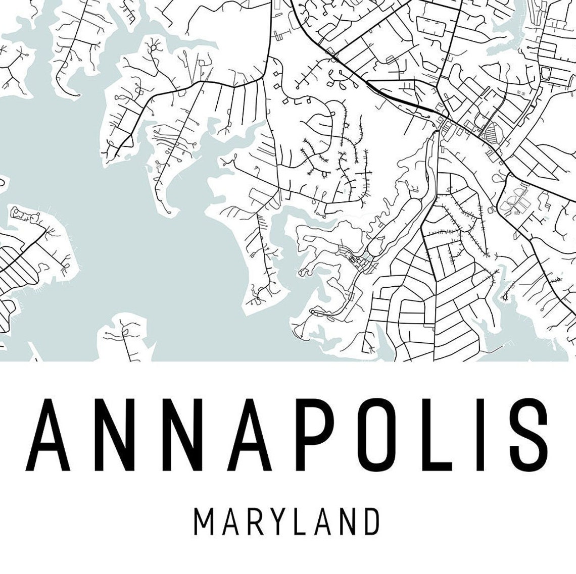 Annapolis Map PrintMaryland Map PrintCity Map PrintDIGITAL | Etsy