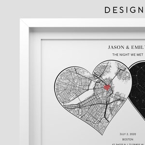 Anniversary Map Gift,where It All Began,custom Star Map,custom Map ...