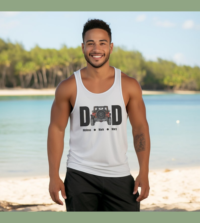 CUSTOM Dad Tank Top 4x4 Off-road With Kids and Pets Names, YOU PICK ...