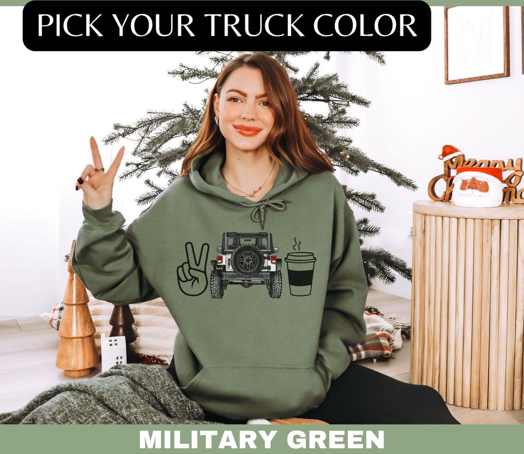 CUSTOM 4x4 Off-road Coffee Lover Hoodie YOU PICK Truck Color, Oversize ...